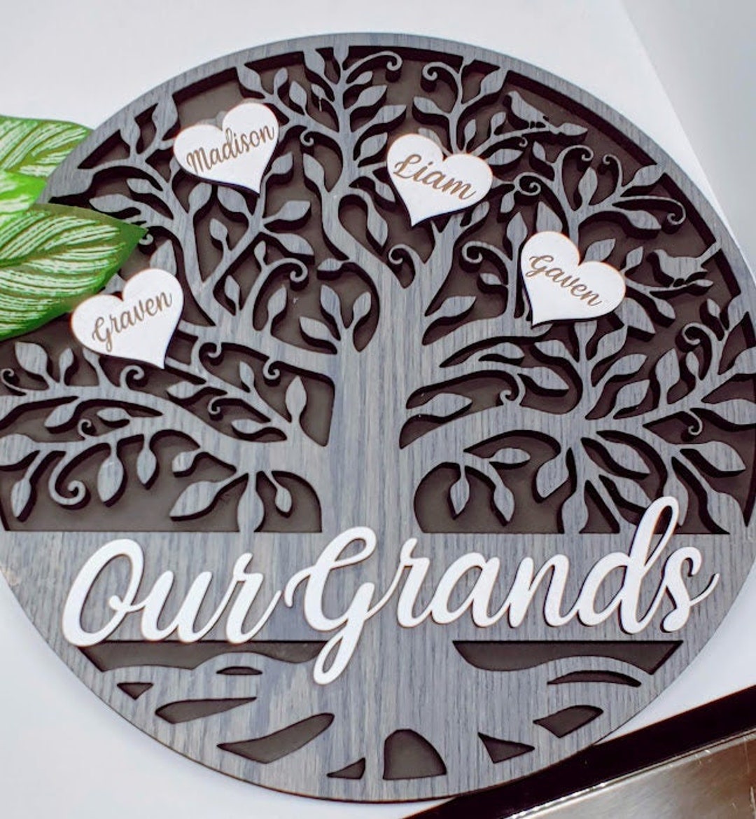 Customized Personalized Grandkids / Family Tree Gift - Mother’s Day ...