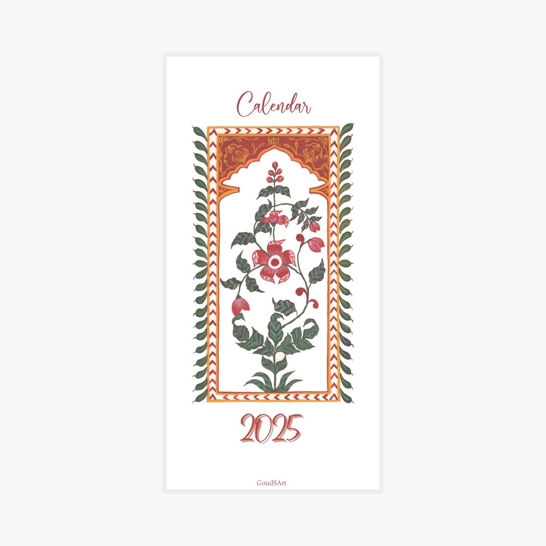 Printable Calendar 2025 - Traditional Indian Motifs - Etsy