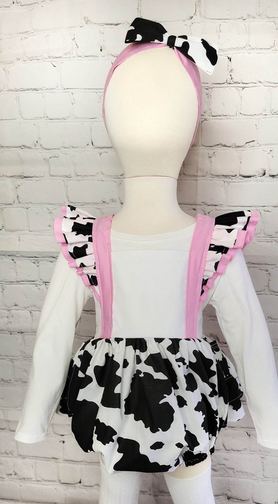 Baby Girl Rodeo Romper Birthday Girl Outfit Pink Cow Print - Etsy