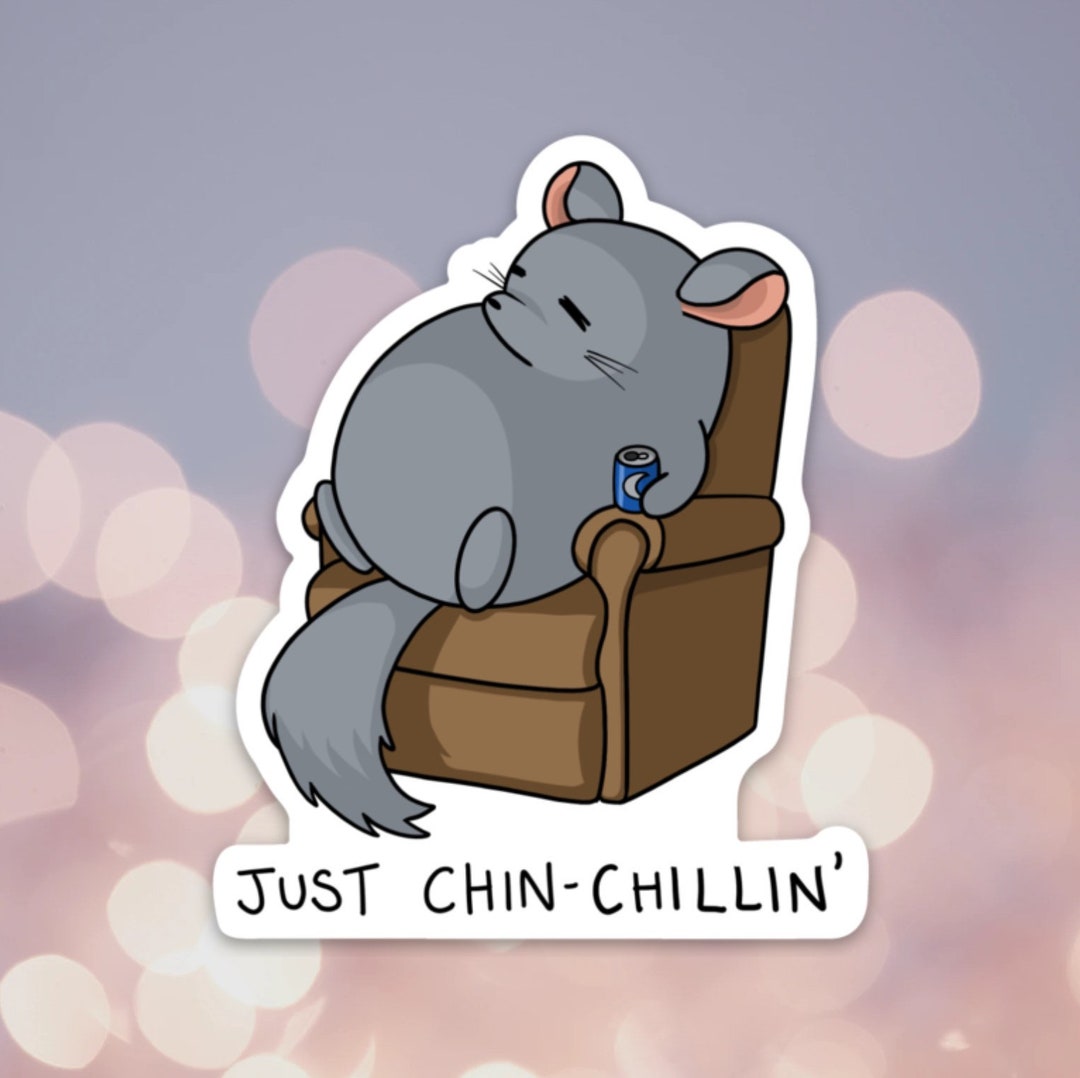 Chin-chillin Chinchilla Vinyl Sticker: Waterproof Laptop Decal - Etsy