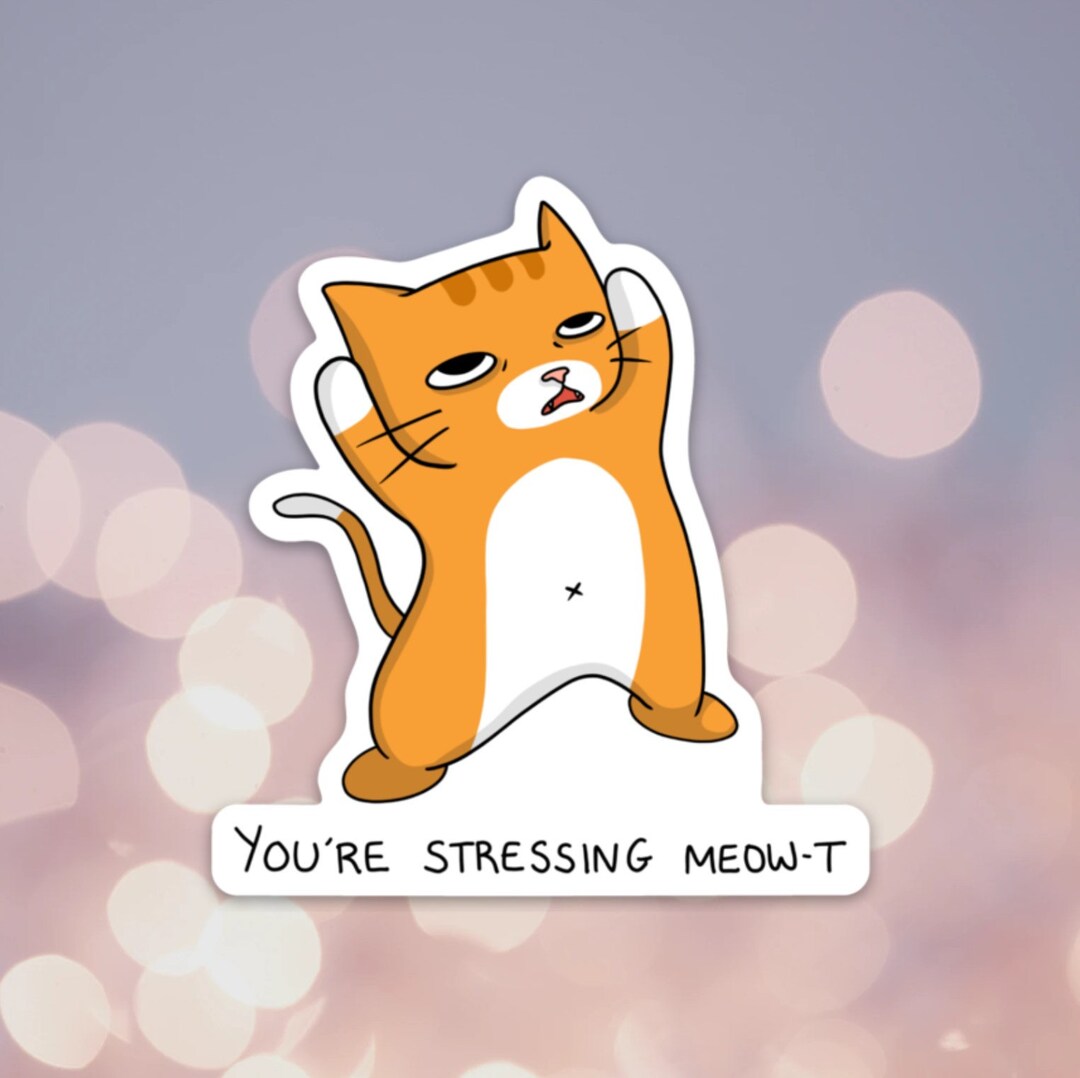 You're Stressing Meow-t Vinyl Sticker (stressed Cat) | Made in USA ...