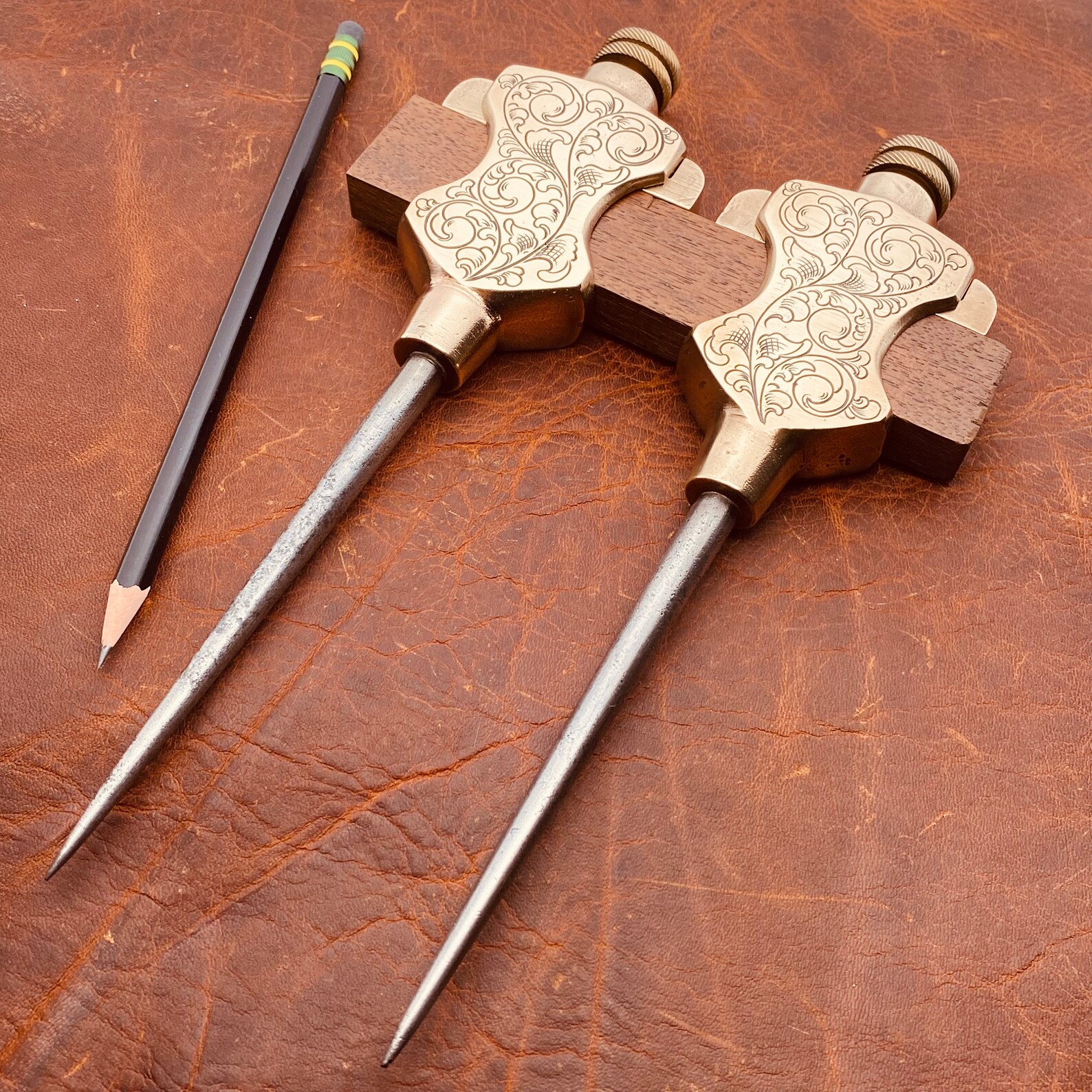 Hand Engraved Trammel Points - Etsy