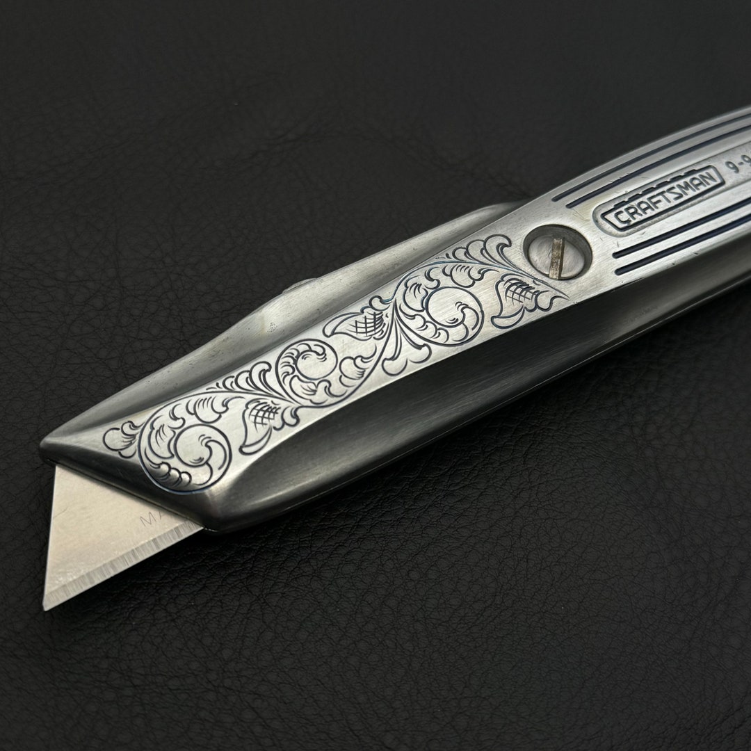 Hand Engraved retractable Utility Knife - Etsy
