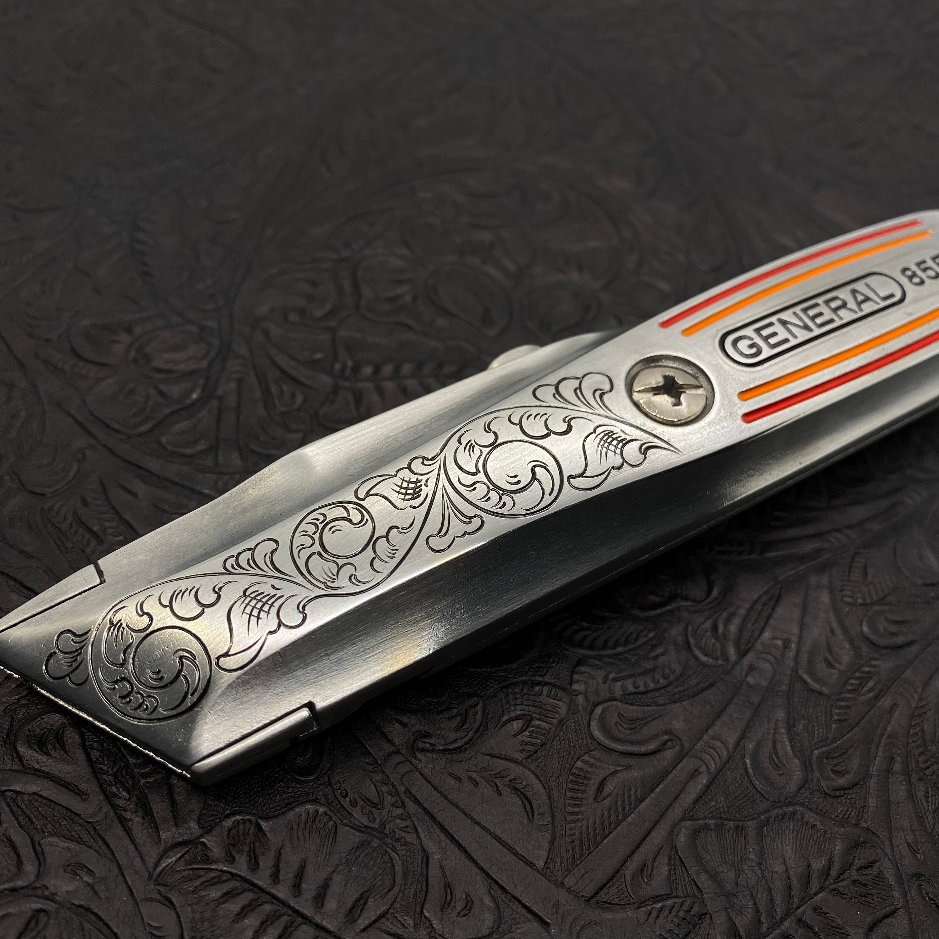 Hand Engraved Utility Knife - Etsy