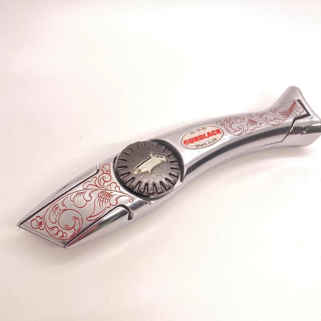 Hand Engraved Shark Utility Knife fixed Blade - Etsy