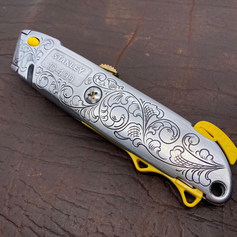 Hand Engraved Retractable Utility Knife - Etsy