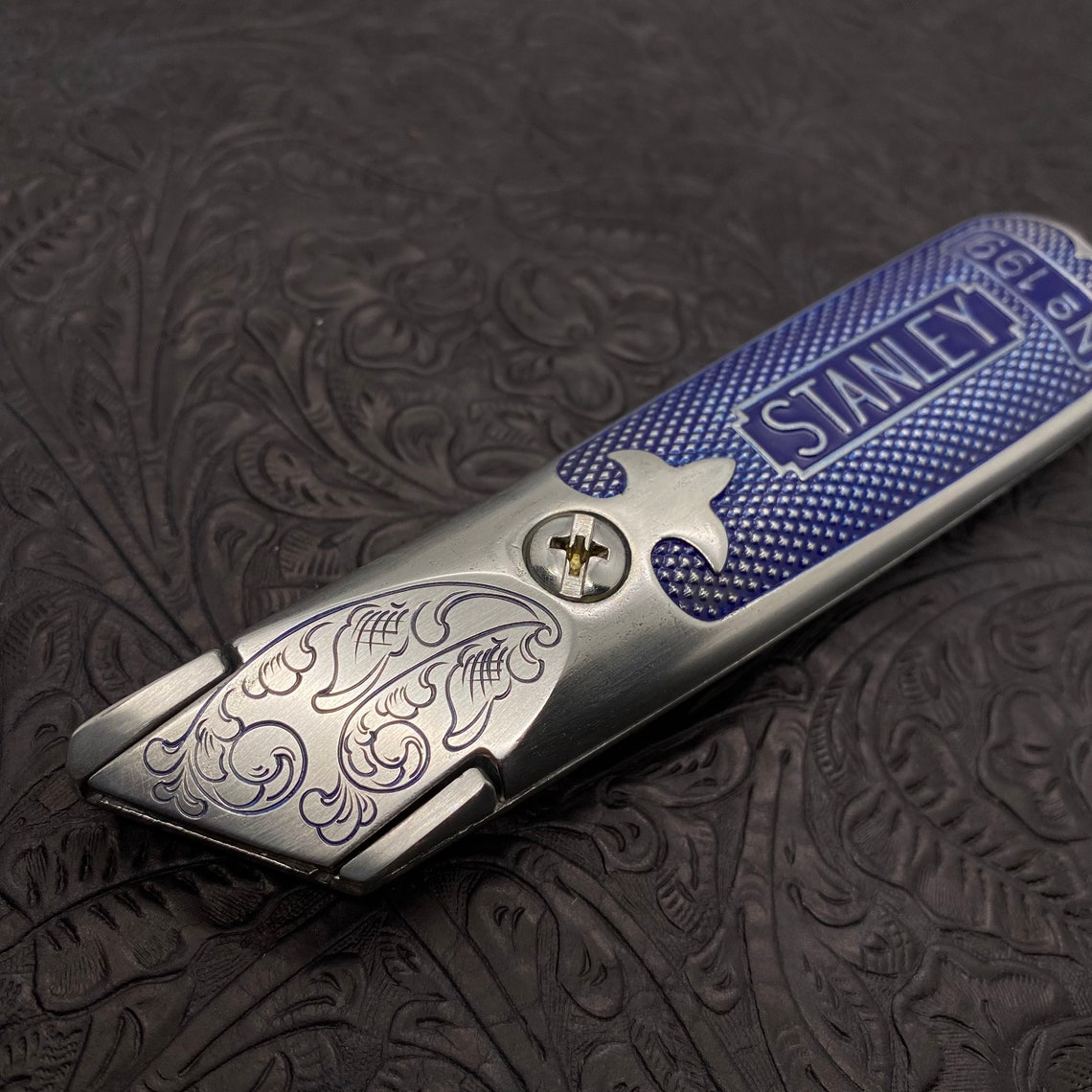 Hand Engraved fixed Blade Utility Knife - Etsy