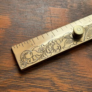 Hand Engraved Brass Ruler - Etsy