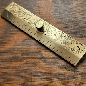 Hand Engraved Brass Ruler - Etsy