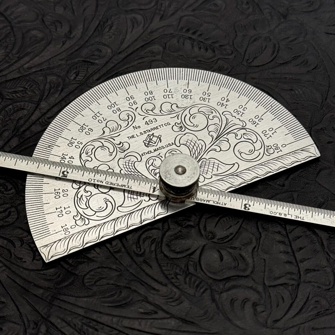Hand Engraved Starrett Protractor - Etsy