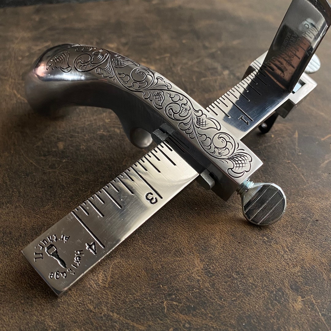 Hand Engraved Leather Draw Gauge - Etsy