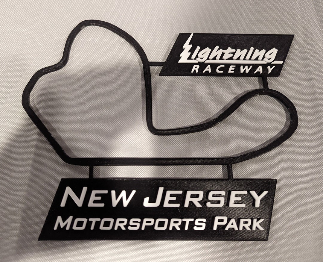 New Jersey Motorsport Park Lightning Track Map With Nameplate Wall Art ...