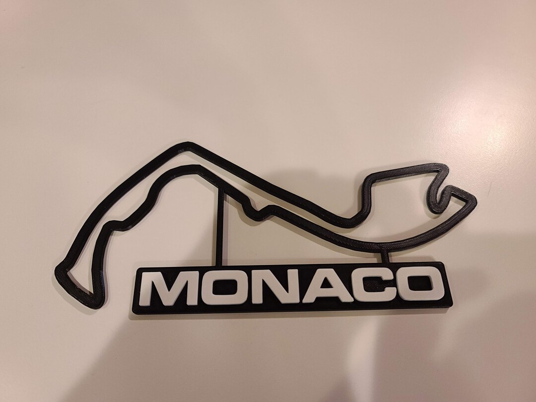 Monaco Track Map With Nameplate Wall Art - Etsy