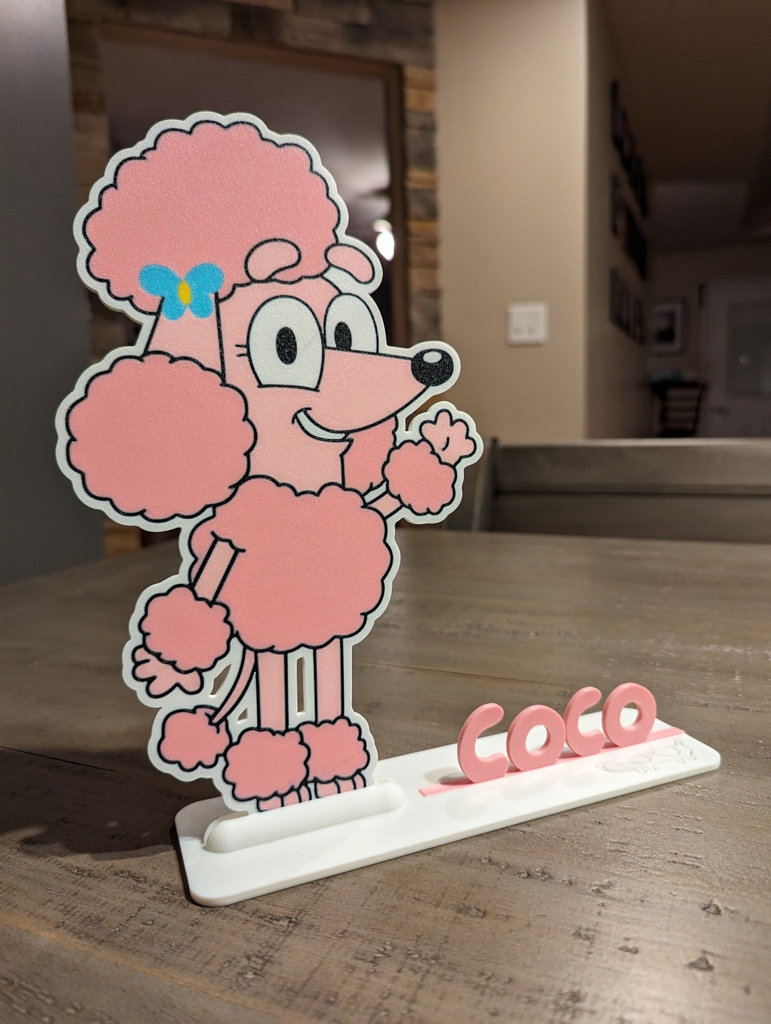 Bluey Character Art coco custom Nameplate Base or Character Plaque Only ...