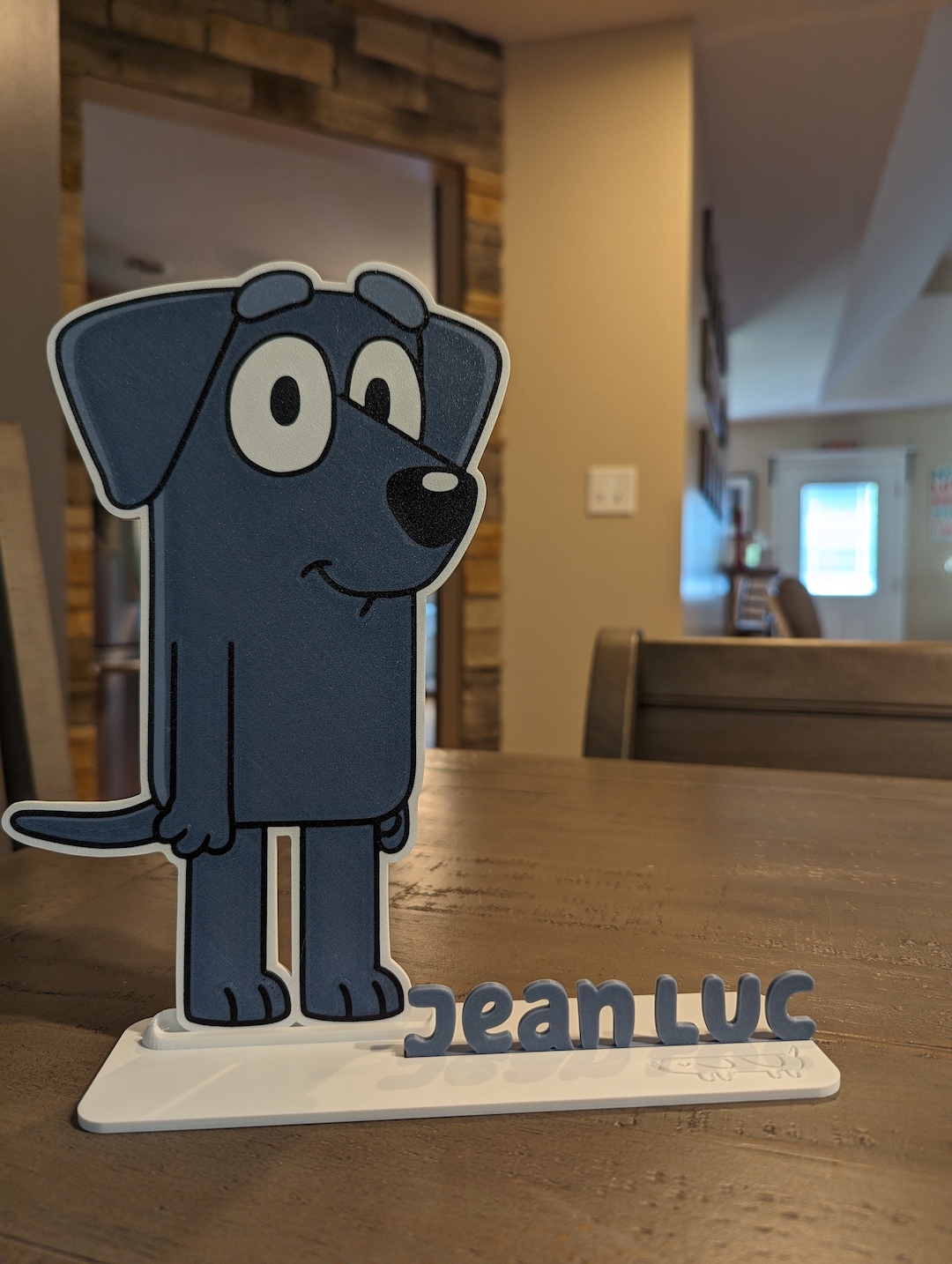 Bluey the Cartoon Dog Character Art jean Luc custom Nameplate Base or ...
