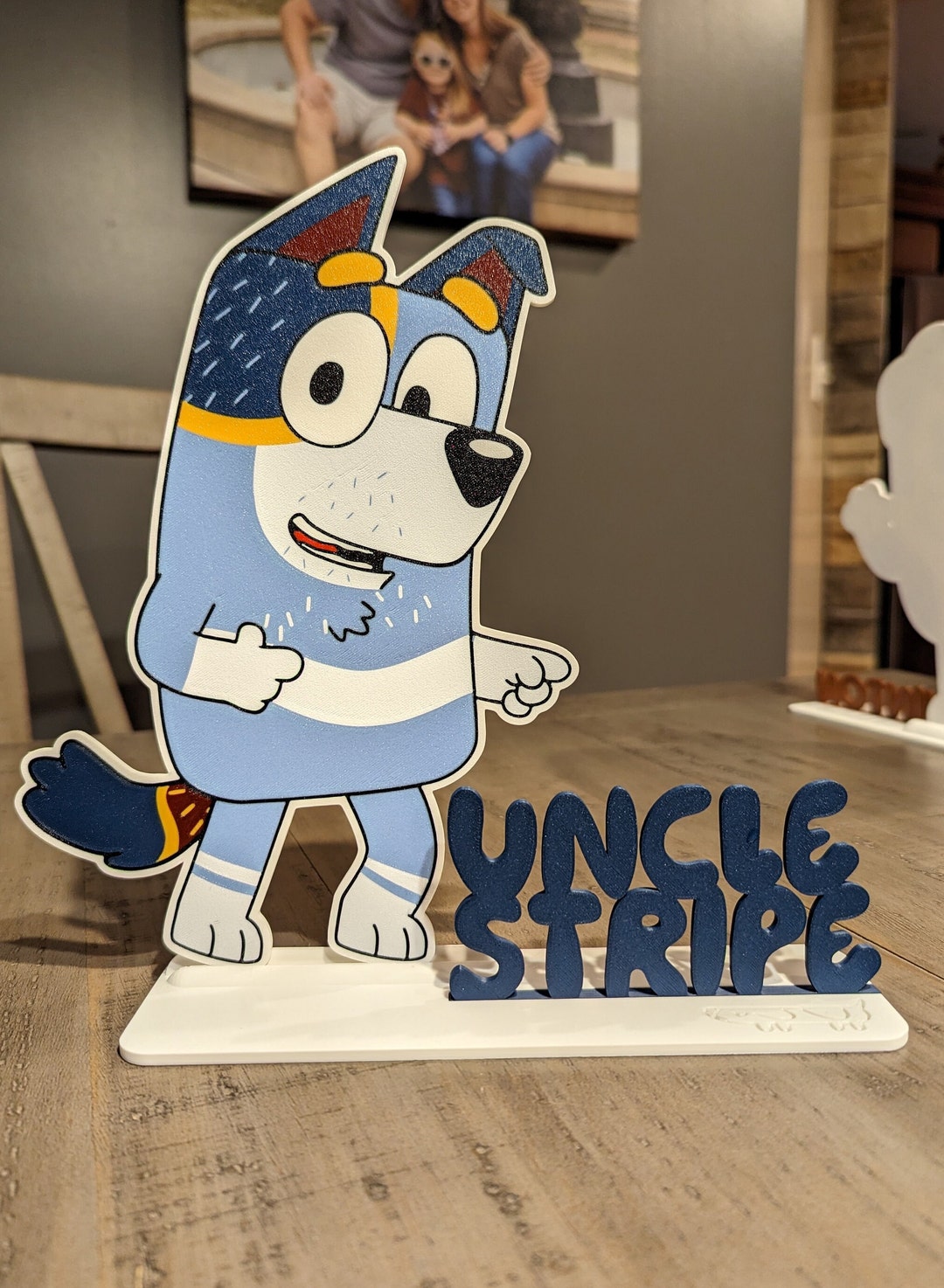 Bluey Character Art uncle Stripe custom Nameplate Base or Character ...