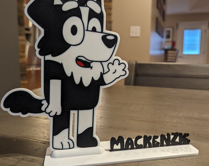 Bluey Character Art mackenzie custom Nameplate Base or Character Plaque ...