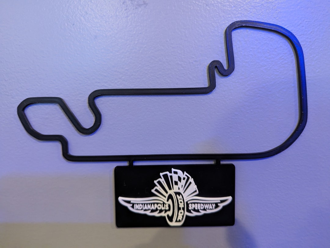 Indianapolis Road Course Track Map With Nameplate Wall Art - Etsy