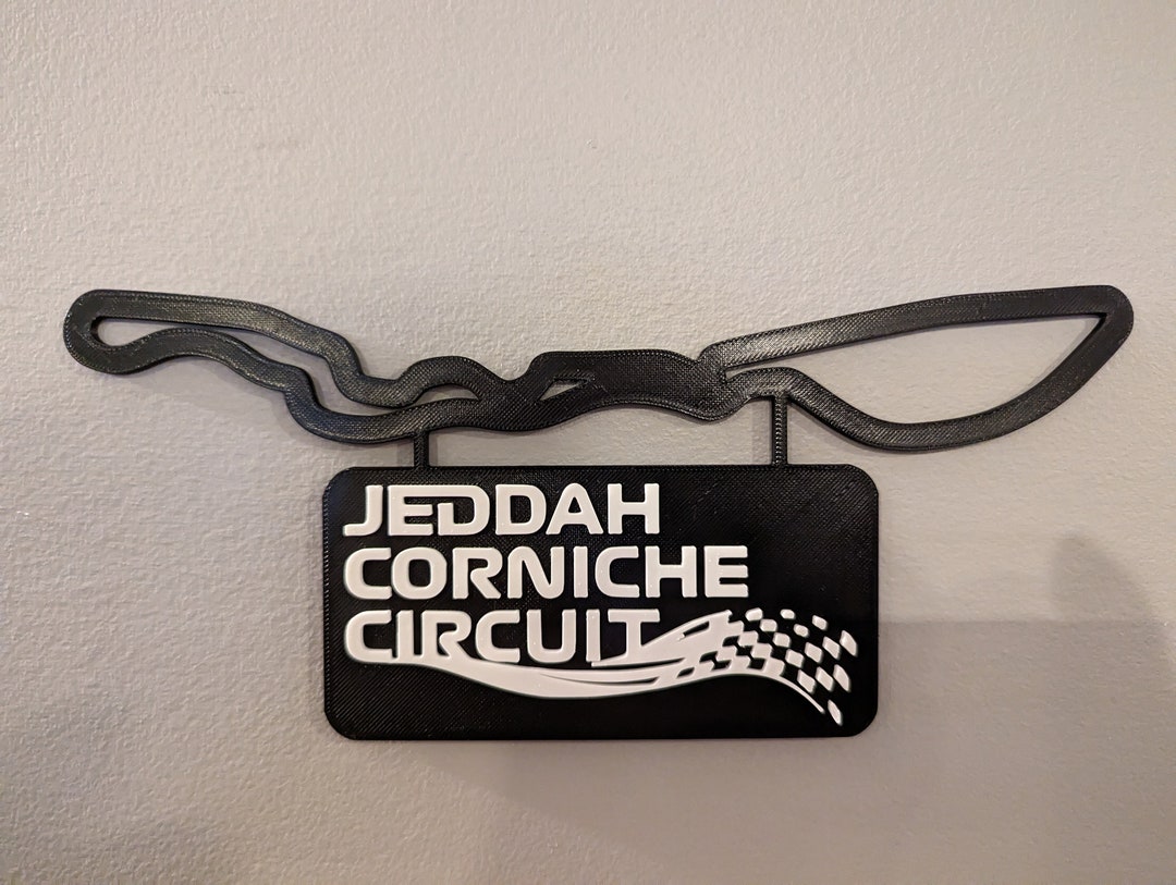 Jeddah Corniche Circuit Track Map With Nameplate - Etsy