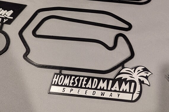 Homestead Miami Track Map With Nameplate Wall Art | Etsy
