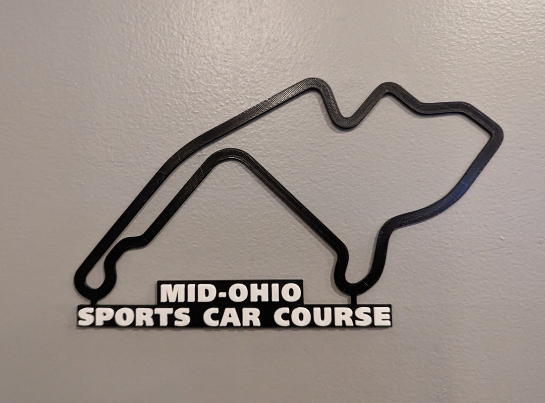 Mid Ohio Raceway Track Map With Nameplate Wall Art - Etsy