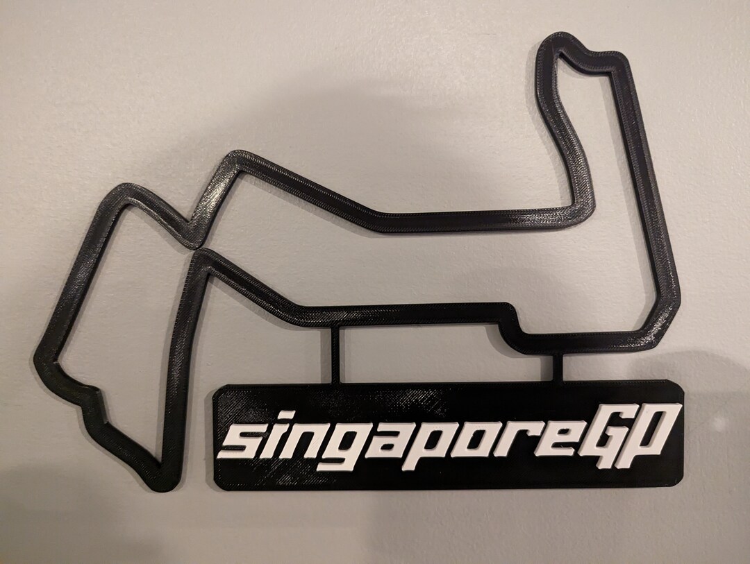Singapore GP Track Map With Nameplate - Etsy