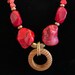 Red Dyed Howlite and Wood Ring Necklace - Etsy