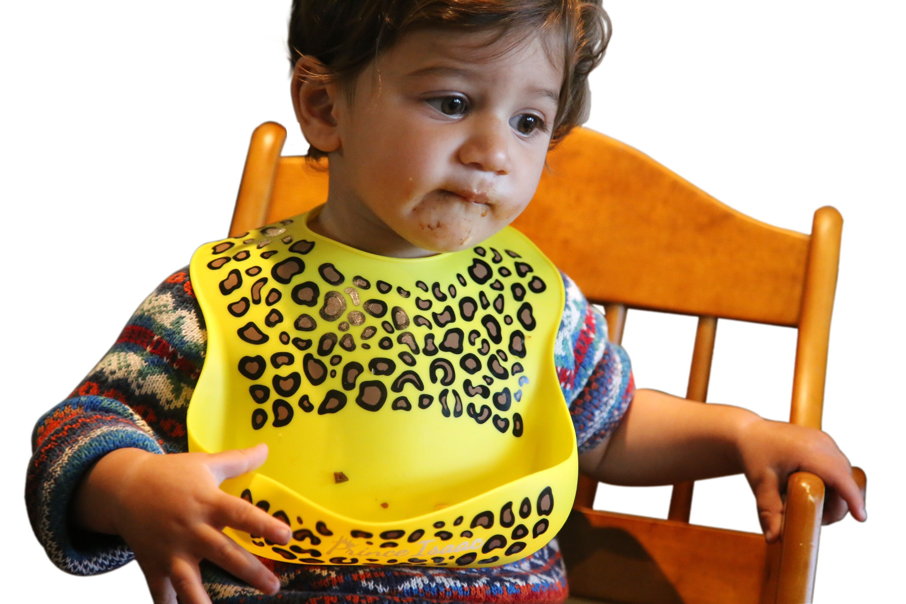 Leopard Print Bib, Silicone Baby Bib with Collecting Tray, Washable ...