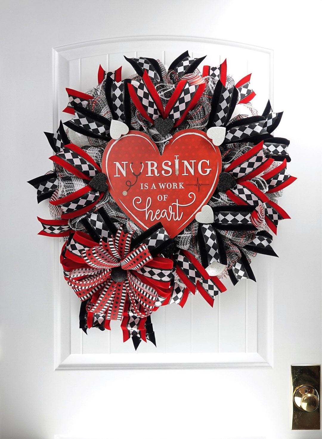 Nurse Wreath, Nursing Wreath, Everyday Wreath, Large Front Door Wreath ...