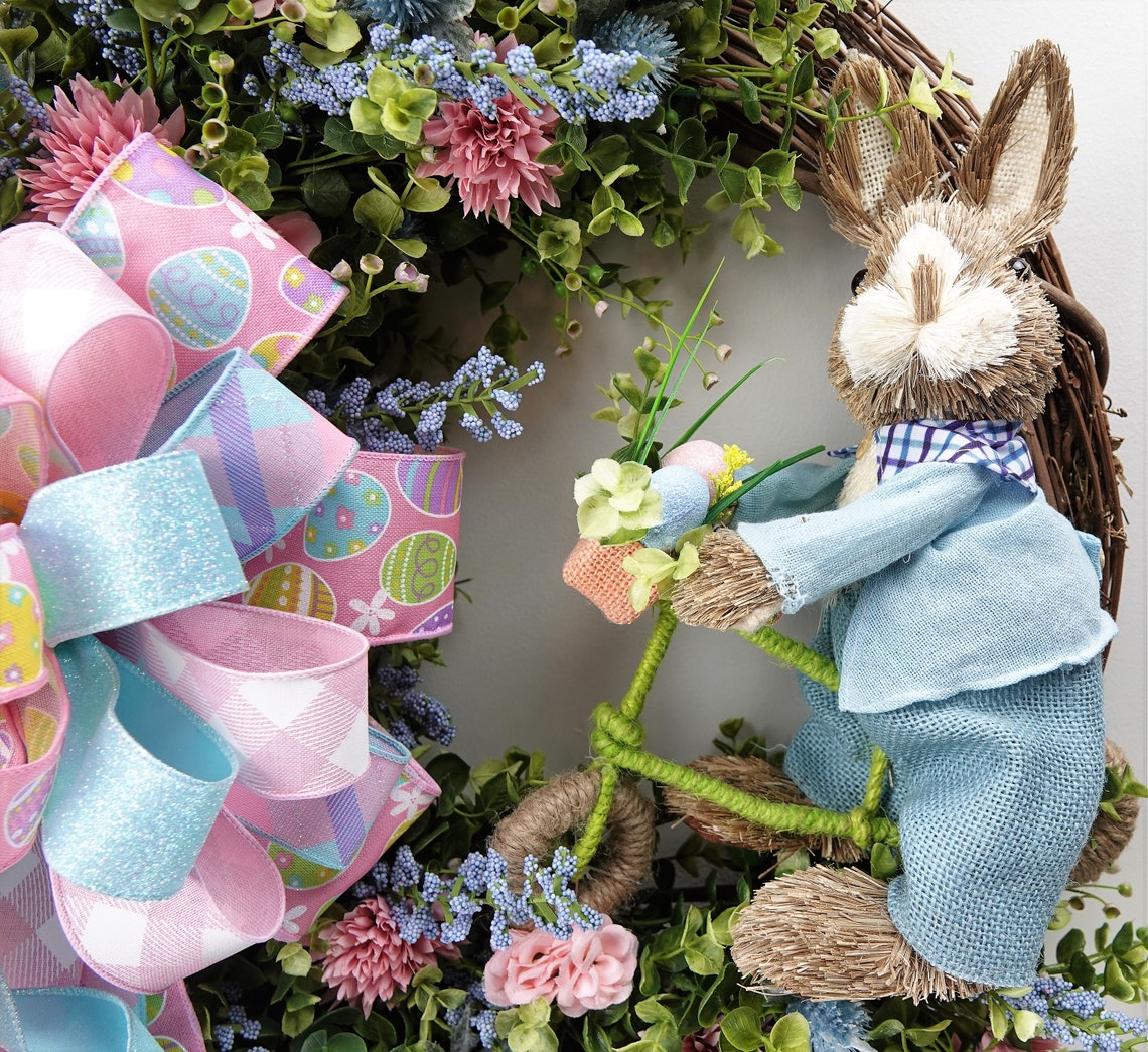 Easter Bunny Wreath Grapevine Bunny Easter Wreath Sisal - Etsy