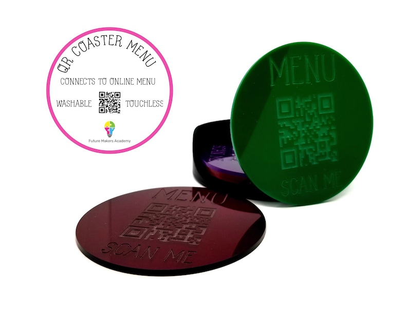 QR Code Menu Coaster - Etsy