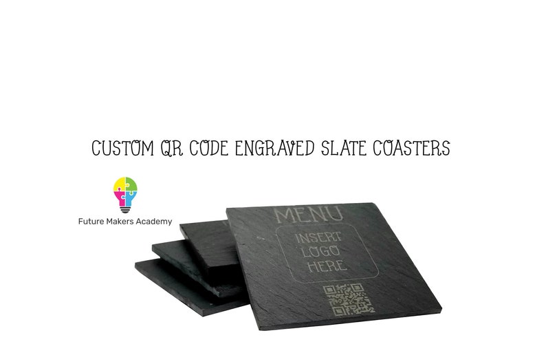 QR Code Menu Slate Coasters - Etsy