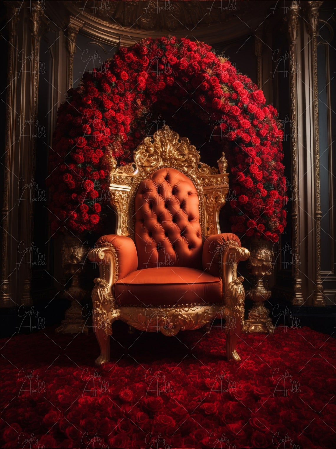 13 Rose Throne Digital Backdrops, Maternity Backdrop Overlays, Luxury ...