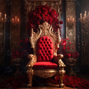 13 Rose Throne Digital Backdrops, Maternity Backdrop Overlays, Luxury ...
