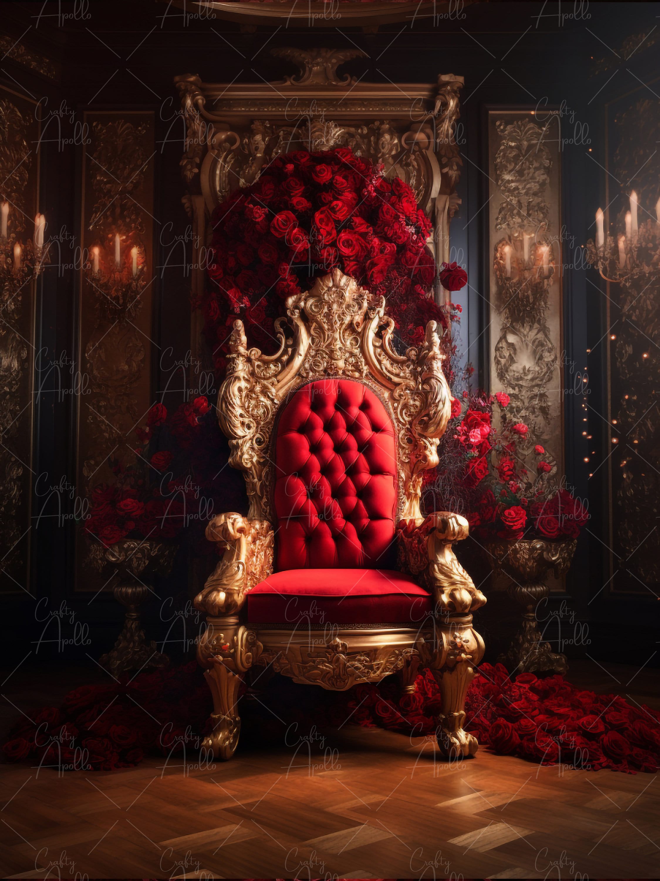 13 Rose Throne Digital Backdrops, Maternity Backdrop Overlays, Luxury ...