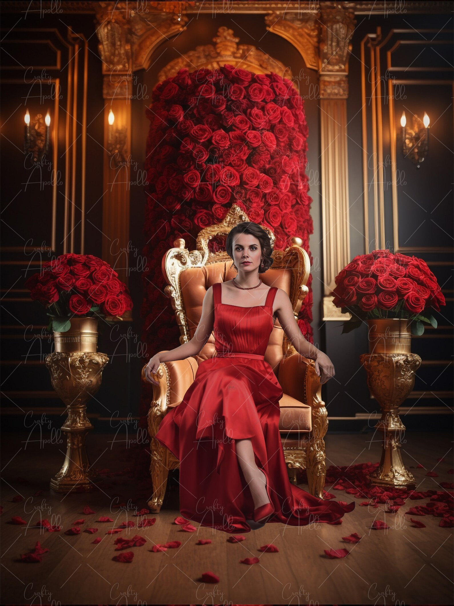 13 Rose Throne Digital Backdrops, Maternity Backdrop Overlays, Luxury ...