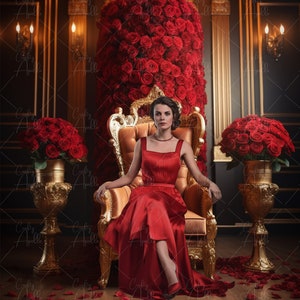 13 Rose Throne Digital Backdrops, Maternity Backdrop Overlays, Luxury ...