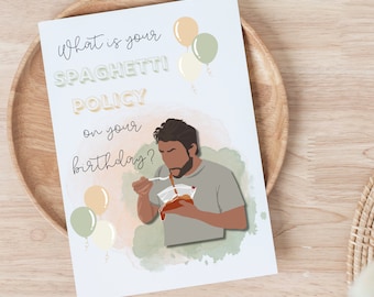 Birthday Card Spaghetti - Etsy