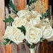 White Rose Christmas Flower Bouquet, Sparkly Dyed Wood Arrangement ...