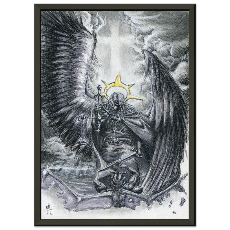 Original Angel Drawing Wall Art Print Hand-drawn Angelic Artwork ...