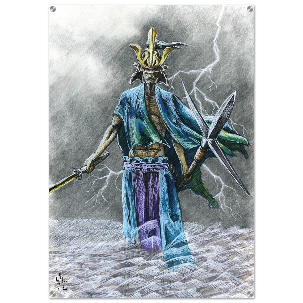 Samurai Warrior Fan Art Print | Isshin Sekiro-inspired Artwork | Hand ...