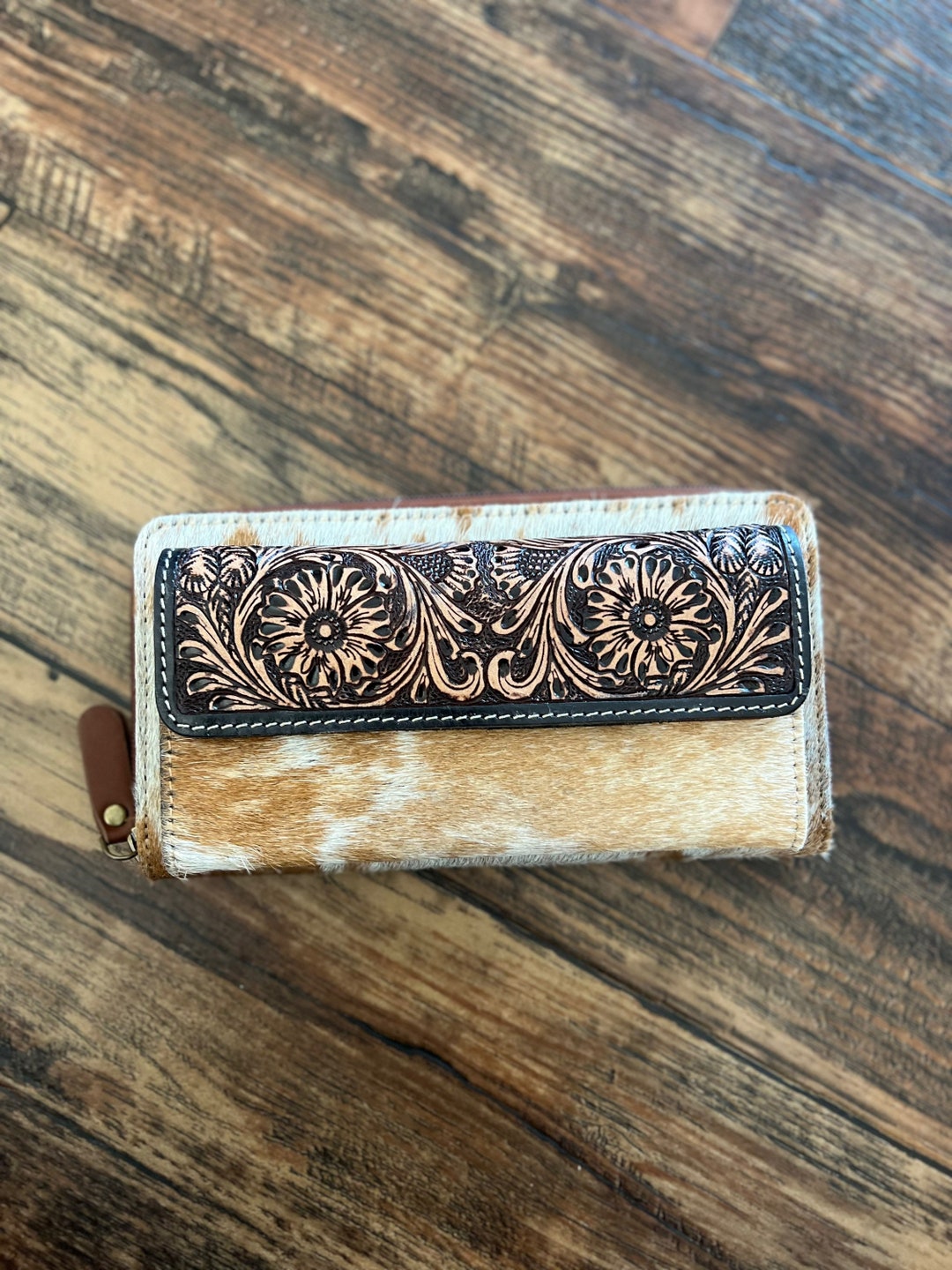 Tooled Pocket Cowhide Wallet - Etsy