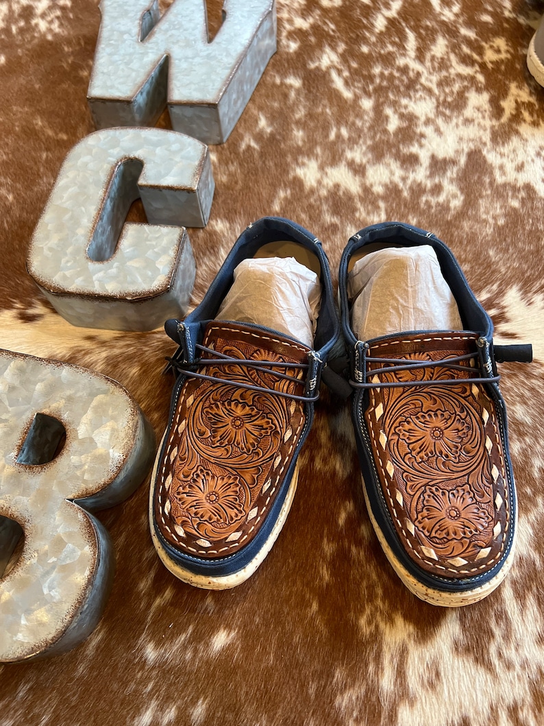 Tooled Leather Shoes - Etsy