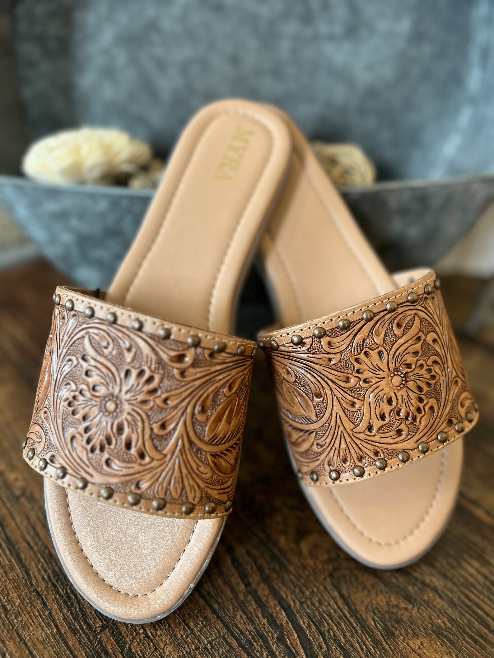 Tooled Studded Sandals - Etsy