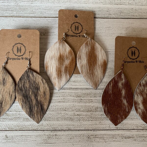 Cowhide Earrings - Etsy Australia