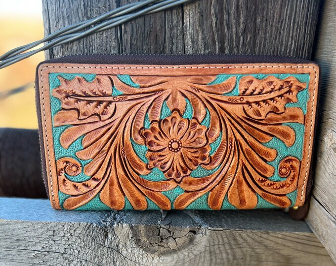 Tooled Leather Wallet - Etsy