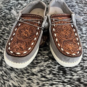 Tooled Leather Shoes - Etsy