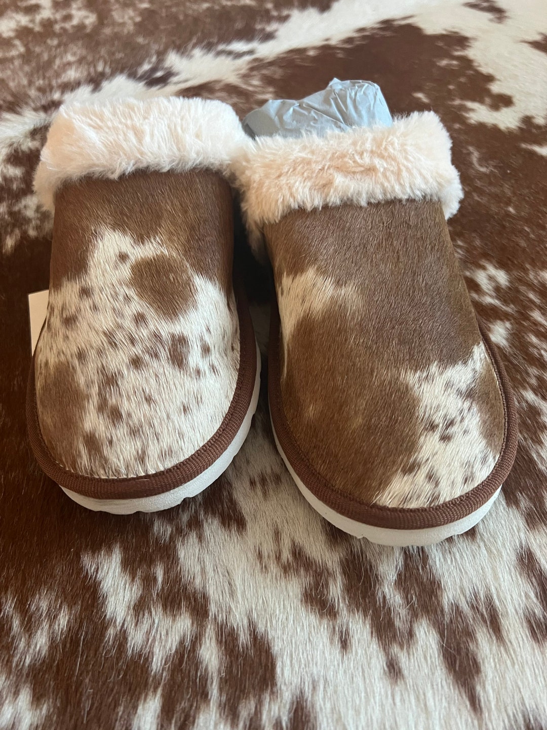 Cowhide Slippers - Etsy