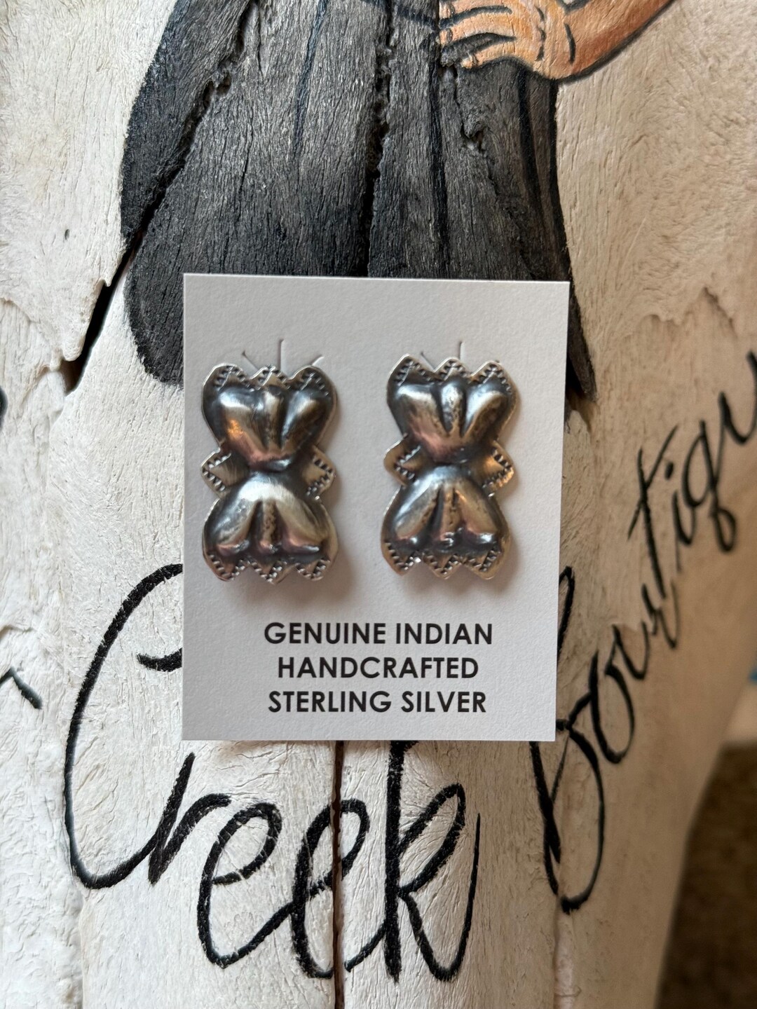 Sterling Silver Bow Concho Studs - Etsy