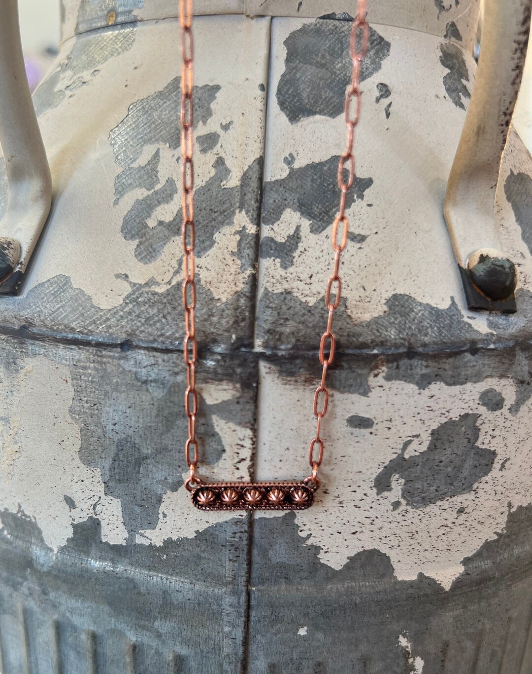 Dainty Concho Bar Necklace - Etsy